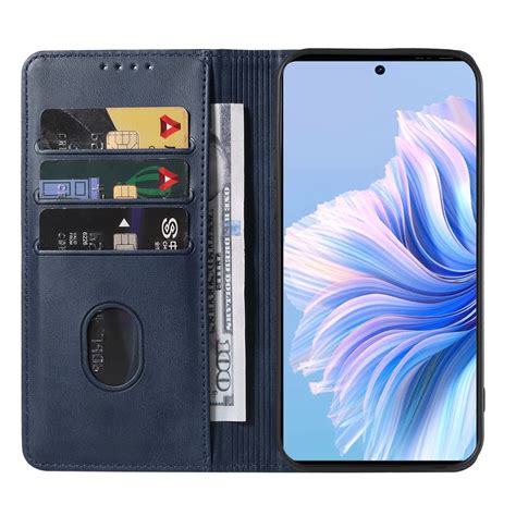 For Tecno Camon 20 Pro 4G Magnetic Closure Leather Phone Case Blue Alexnld Com