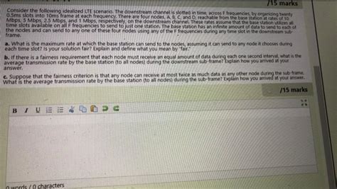 Solved 715 Marks Consider The Following Idealized Lte
