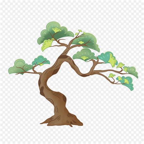 国潮风植物树木松树手绘元素png图片素材下载 图片编号yomjxepn 免抠素材网