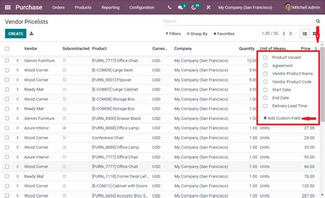 Vendor Pricelists In Odoo Purchase Odoo V Book