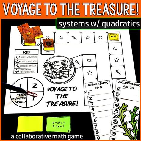 Voyage To The Treasure Systems Of Equations With Quadratics Algebra