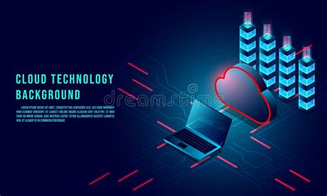 Cloud Data Storage 3d Isometric Infographic Illustration Landing Page