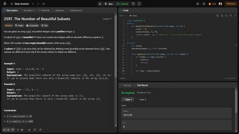 Day83 Of 180daysofcodechallenge The Number Of Beautiful Subsets Mrinal Madaria Posted On The