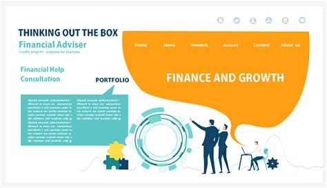 플랫 디자인 웹 사이트 또는 앱 페이지 템플릿 금융 서비스 은행 전략적 계획 개발 비즈니스 솔루션 컨설팅 시장 조사 팀워크 데이터 분석 지원 보안 개념에 대한 스톡 벡터