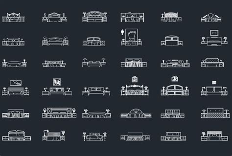 Beds Front View Dwg Free Cad Blocks For Autocad Drawing