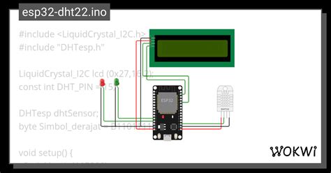 Topik 19 Tugas 3 Suhu Dan Kelembaban Dengan Lcd Wokwi Esp32 Stm32 Arduino Simulator