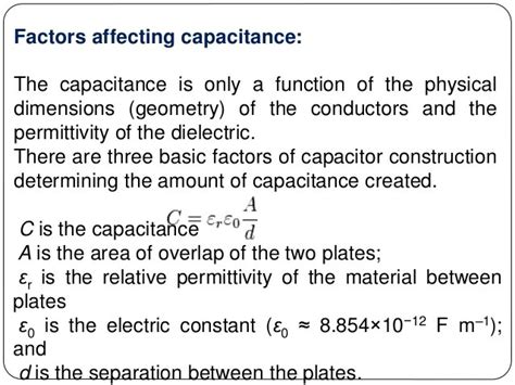 Factors Affecting Capacitance Of A Parallel Plate Capacitor