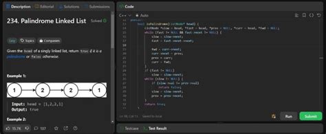 Coding Algorithms Leetcode Linkedlists Palindrome Timecomplexity Spacecomplexity Cpp