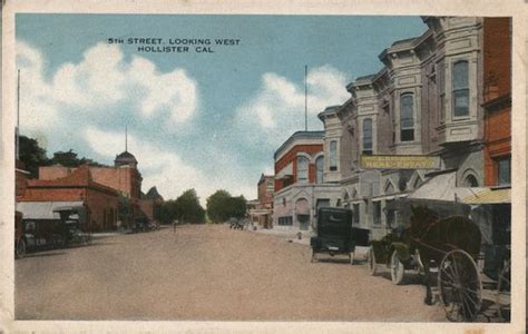 5th Street Looking West Hollister Ca Postcard