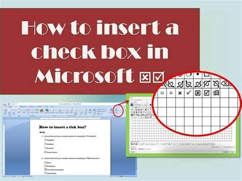 How To Insert A Tick Box In MS Word YouTube Ms Word Words Ticks