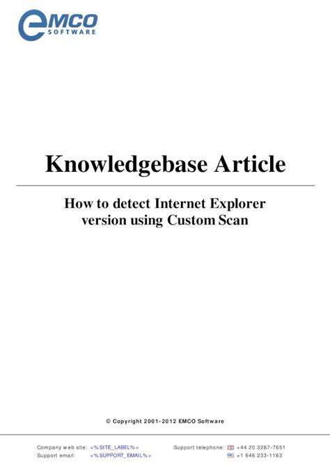 Pdf How To Detect Internet Explorer Version Using Custom Scan To