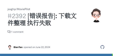 错误报告 下载文件整理 执行失败 · Issue 2392 · Jxxghpmoviepilot · Github