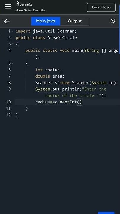 find area of a circle in java shorts codingtype coding javaprogram pythonprogram