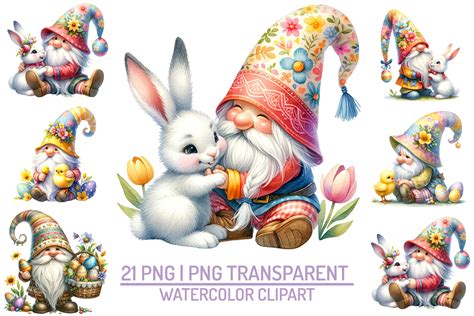 Easter Gnome Clipart Bundle Gnome Png Graphic By Anuchasvg · Creative Fabrica