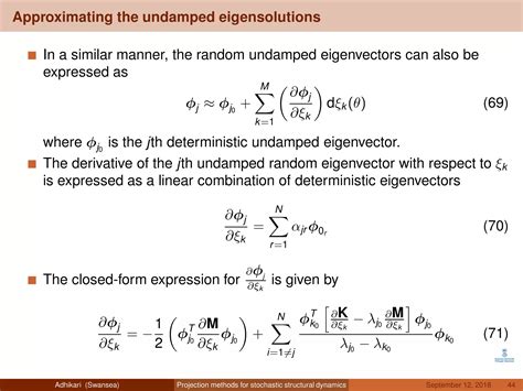 Projection Methods For Stochastic Structural Dynamics Pdf Physics