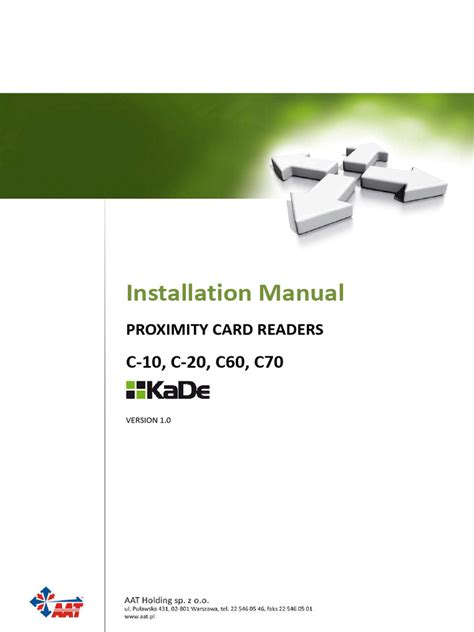Installation Manual Readers C 10 C 20 C 60 C 70 Pdf Computing Computer Engineering