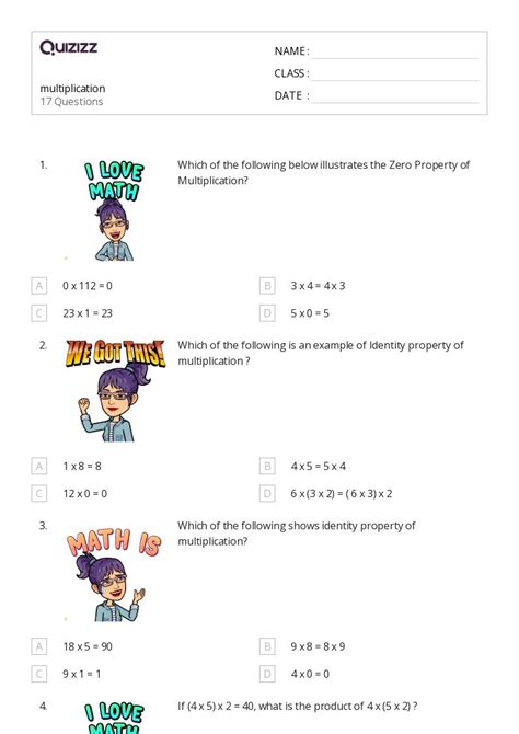 50 Associative Property Of Multiplication Worksheets For 2nd Class On