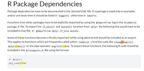 documentation update r package dependency on why we do not use