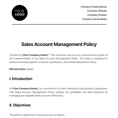 Sales Standard Operating Procedure Sop Template Edit Online