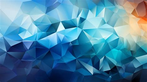 A Close Up Of A Blue And Orange Abstract Background With Triangles Generative Ai Premium Ai