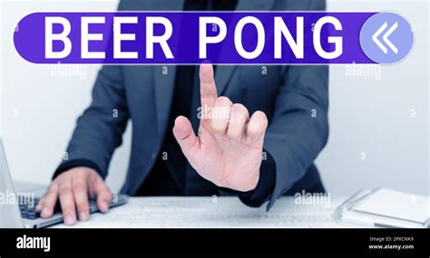 Text Showing Inspiration Beer Pong Word Written On A Game With A Set Of Beer Containing Cups