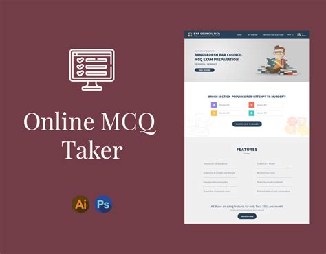 MCQ Exam Website UX UI Design 1 Images Behance