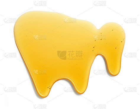 白色背景上流淌的蜂蜜