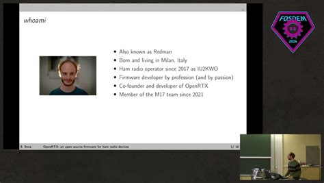 Fosdem 2024 Openrtx An Open Source Firmware For Ham Radio Devices Silvano Seva Free