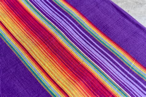 Mexican Fabric 125 Handwoven 100 Cotton Rainbow Fabric Etsy