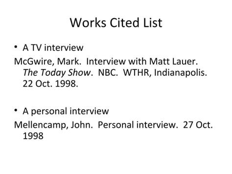 Cross Referencing Using Mla Style Ppt