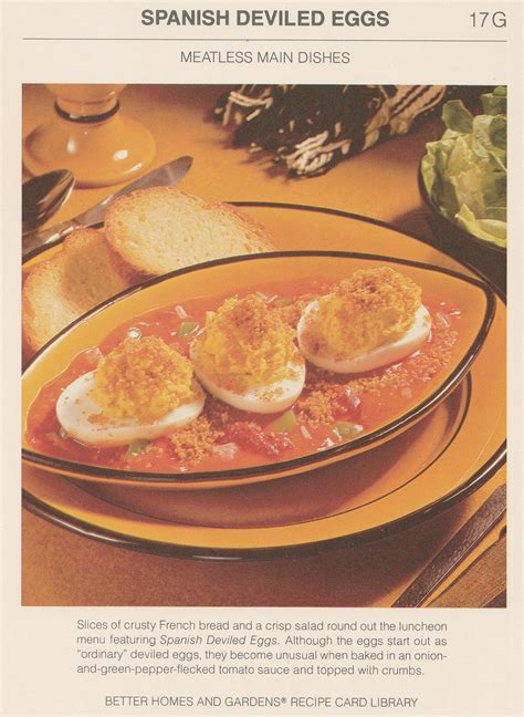 Spanish Deviled Eggs Vintage Recipe Cards