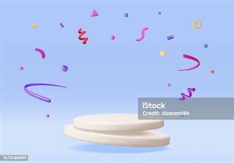 색종이 조각이 분리된 3d 흰색 연단 추상적인에 대한 스톡 벡터 아트 및 기타 이미지 추상적인 트로피 3차원 형태 Istock