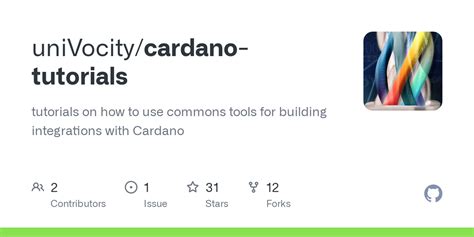 Github Univocitycardano Tutorials Tutorials On How To Use Commons Tools For Building