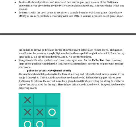 Solved Dictionary Implementation Of Tictactoe Game