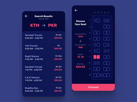 Bus Seat Booking App Dark Ui By Saroj Shahi On Dribbble