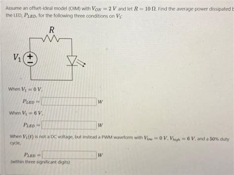 Solved Assume An Offset Ideal Model OIM With VON V And Chegg