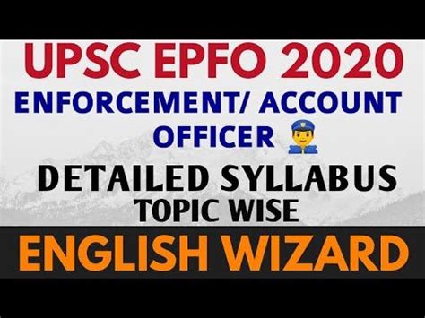 UPSC EPFO Syllabus Enforcement Account Officer Detailed Syllabus Topic Wise By Aditya
