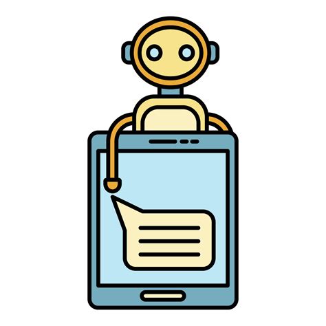 Smartphone Chat Bot Icon Color Outline Vector 15683080 Vector Art At Vecteezy