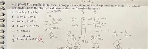 solved 7 1 point two parallel infinite sheets carry