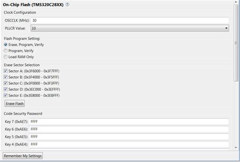 On Chip Flash Property For Node Name Flashprogrammernode Could Not Be Found C2000