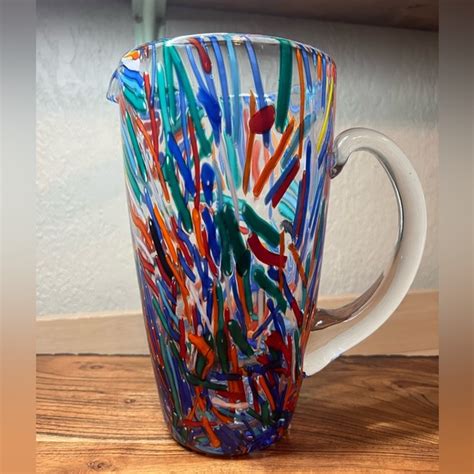 Pier Kitchen Pier Confetti Hand Blown Glass Pitcher Poshmark