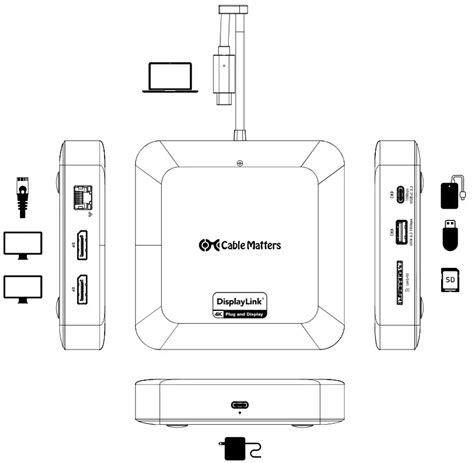 Cable Matters 201312 Usb C Dual Displayport Hub Instruction Manual
