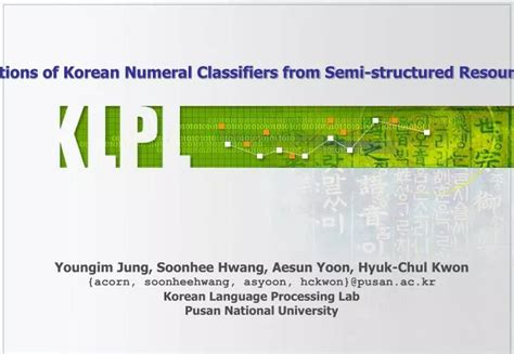 Ppt Extracting Ontological Relations Of Korean Numeral Classifiers