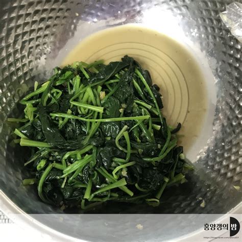[간단요리 반찬요리] 홍양갱의 밤 시금치무침