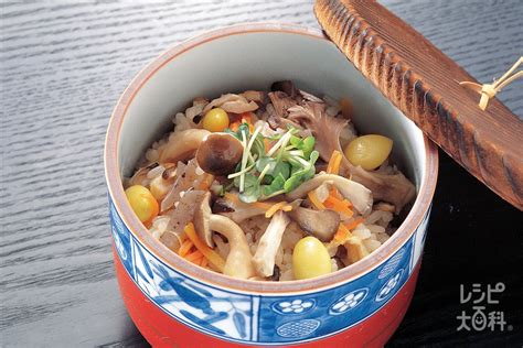 きのこご飯のレシピ・作り方｜レシピ大百科（レシピ・料理）｜【味の素パーク】 米やまいたけを使った料理