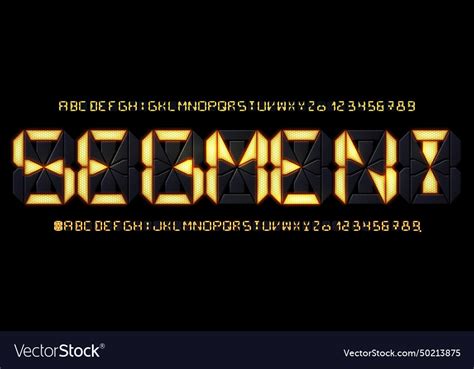 Segmented Display Font Digital Calculator Lcd Vector Image