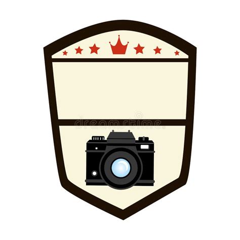 Emblem Shape Shield With Analog Camera Stock Vector Illustration Of Icon Emblem 86200472