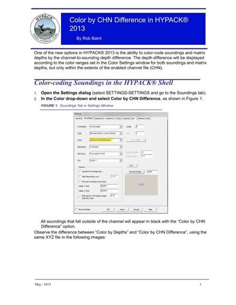 Color By Chn Difference In Hypack® 2013 Color Coding
