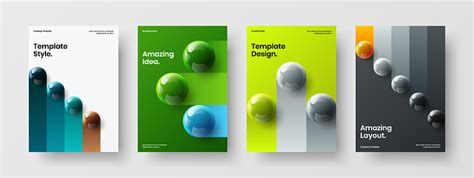 원래 3d 공 회사 커버 레이아웃 번들 프리미엄 팜플렛 벡터 디자인 컨셉 컴포지션 A4 용지에 대한 스톡 벡터 아트 및 기타 이미지 A4 용지 개념 개체 그룹