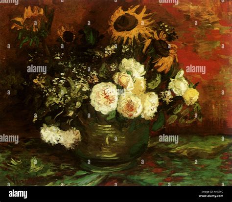 Roses And Sunflowers Van Gogh At Alice Hager Blog